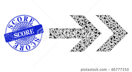 Textured Score Badge and Triangle Arrow Right... - Stock Illustration ...