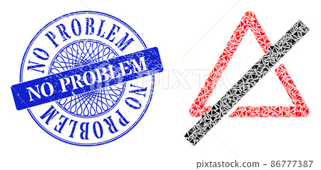 Textured No Problem Stamp Seal and Triangle No... - Stock Illustration ...