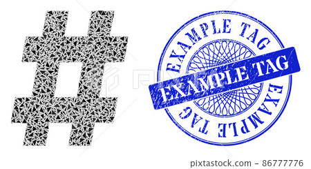 Textured Example Tag Stamp Seal and Triangle... - Stock Illustration ...