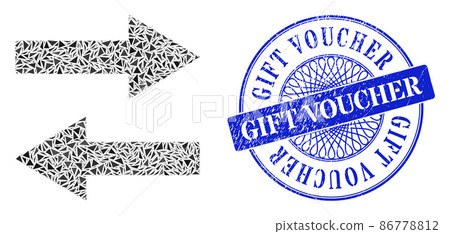 Distress Gift Voucher Stamp Seal and Triangle... - Stock Illustration ...
