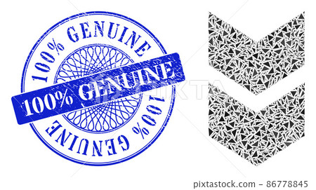 Textured 100 percent Genuine Stamp Seal and... - Stock Illustration ...