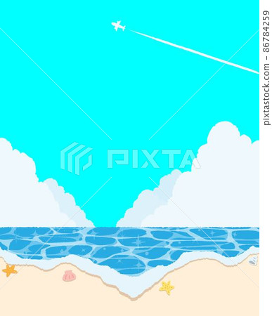 Simple summer beach landscape illustration - Stock Illustration ...