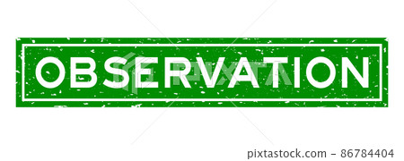 Grunge green observation word square rubber... - Stock Illustration ...