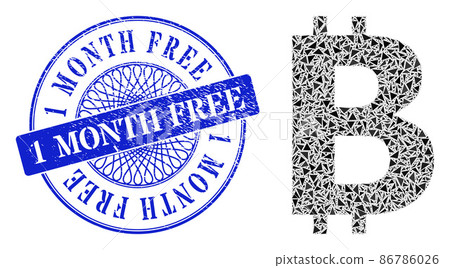 Grunge 1 Month Free Seal and Triangle Bitcoin... - Stock Illustration ...