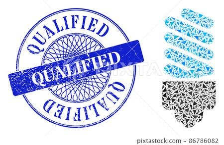 Textured Qualified Stamp Seal and Triangle... - Stock Illustration ...
