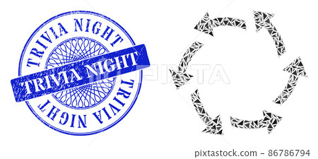 Grunge Trivia Night Stamp Seal and Triangle... - Stock Illustration ...