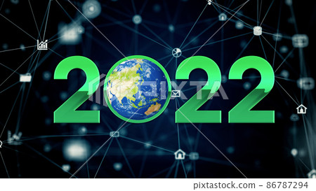 2022 Image Year and Earth Global Network - Stock Illustration [86787294 ...