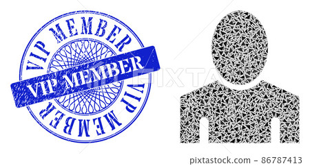 Textured Vip Member Badge and Triangle Guy Mosaic - Stock Illustration ...