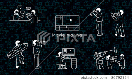 White video production line drawing on... - Stock Illustration ...