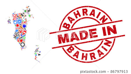 Development Mosaic Bahrain Map and Made in... - Stock Illustration ...
