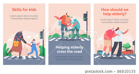 Helping Elderly People Cross The Street