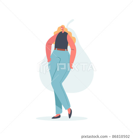 Woman Pear Body Shape, Female Character Figure...-插圖素材 [86810502] - PIXTA圖庫