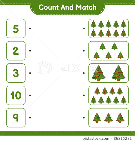 Count and match, count the number of Christmas... - Stock Illustration ...