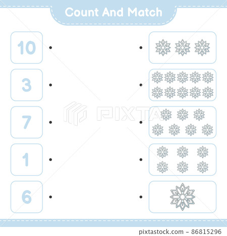 Count and match, count the number of Snowflake... - Stock Illustration ...