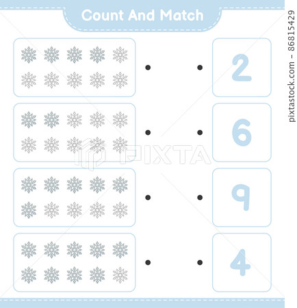 Count and match, count the number of Snowflake... - Stock Illustration ...
