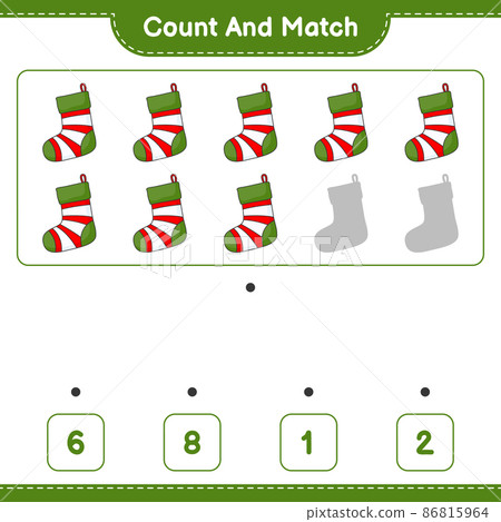 Count and match, count the number of Christmas... - Stock Illustration ...