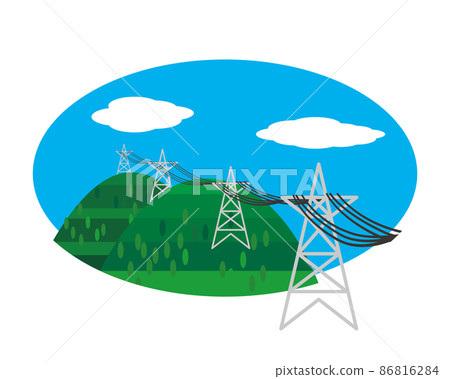 Image illustration of power transmission line - Stock Illustration ...