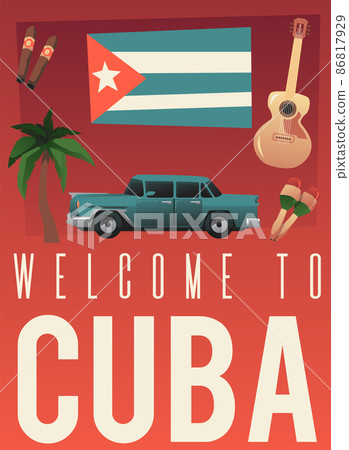 Cuba travel and tourist attractions advertising... - Stock Illustration ...