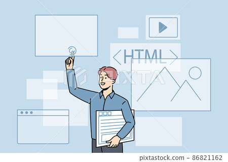 Computer programming and html concept - Stock Illustration [86821162 ...