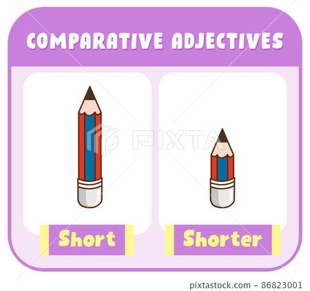 Comparative Adjectives for word short - Stock Illustration [86823001 ...