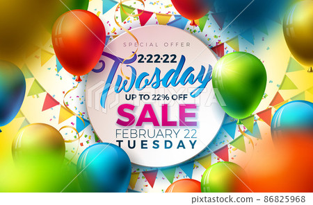 2022 2 22 Twosday Sale Illustration with... - Stock Illustration ...