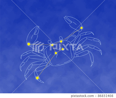 Cancer picture and star arrangement, Greek... - Stock Illustration ...