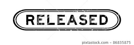 Grunge black released word rubber seal stamp on... - Stock Illustration ...