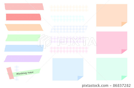 Masking tape and sticky notes - Stock Illustration [86837282] - PIXTA