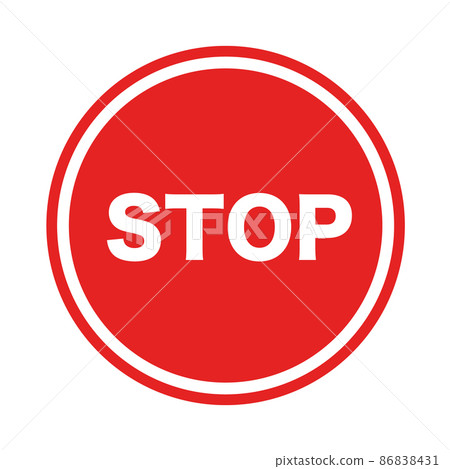 STOP mark Road sign - Stock Illustration [86838431] - PIXTA