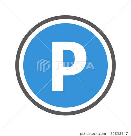 Round parking sign - Stock Illustration [86838547] - PIXTA