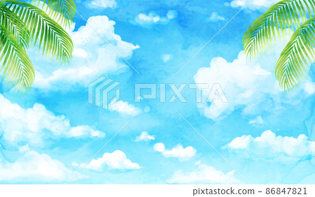 Tropical watercolor illustration background of... - Stock Illustration ...