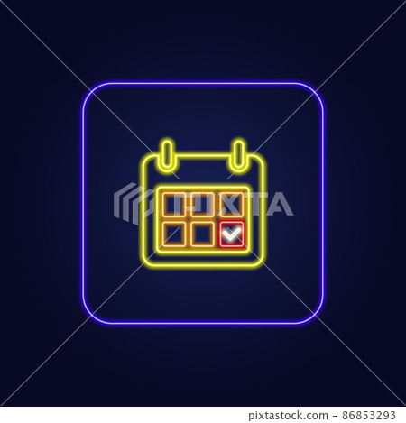 Beautiful stylish colorful neon calendar icon -... - Stock Illustration ...