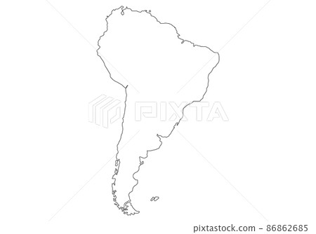 Black And White Blank Map South America