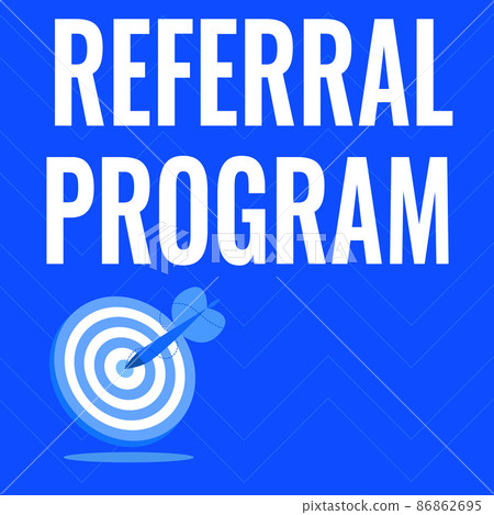 Inspiration showing sign Referral Program.... - Stock Illustration ...