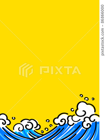 Hand-painted wave portrait - Stock Illustration [86866000] - PIXTA