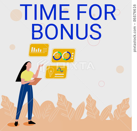 Text caption presenting Time For Bonus.... - Stock Illustration ...