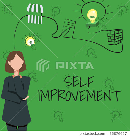 Conceptual display Self Improvement. Concept... - Stock Illustration ...
