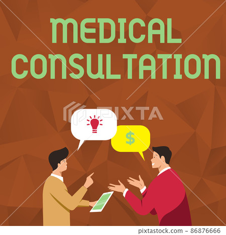 Hand writing sign Medical Consultation.... - Stock Illustration ...