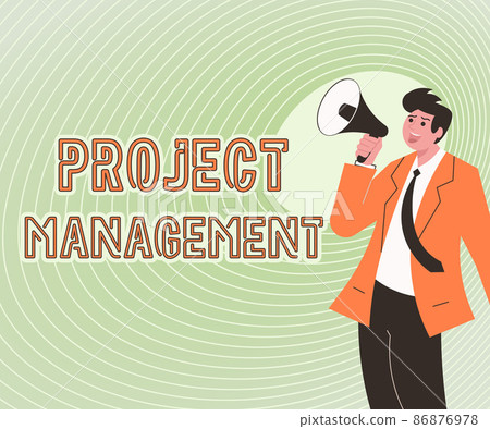 Hand writing sign Project Management. Internet... - Stock Illustration ...