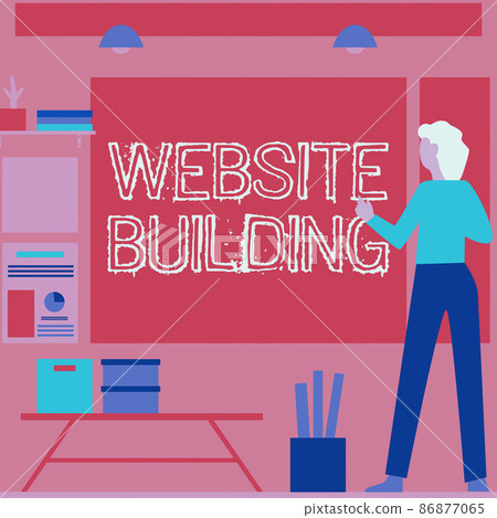 Text sign showing Website Building. Conceptual... - Stock Illustration ...