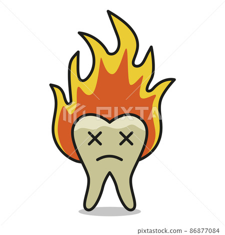 Tooth on fire is a symbol of severe toothache. - Stock Illustration ...