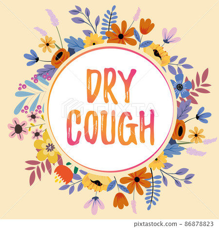 Hand writing sign Dry Cough. Business concept... - Stock Illustration ...