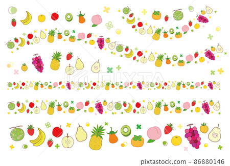 Fruit line set - Stock Illustration [86880146] - PIXTA