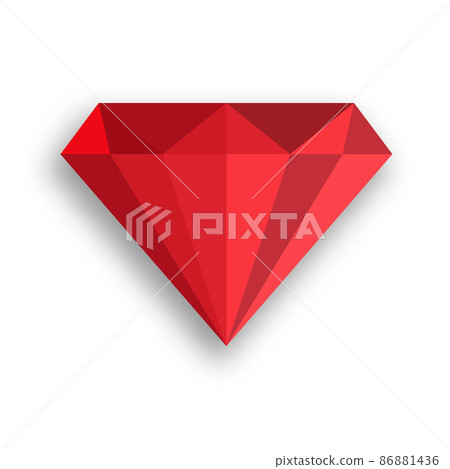 Simple red diamond vector icon - 스톡일러스트 [86881436] - PIXTA