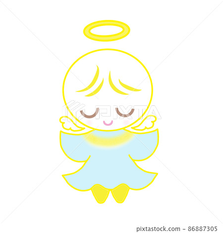 Cute happy angel pastel blue - Stock Illustration [86887305] - PIXTA
