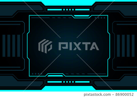 Blue frame control panel abstract Technology... - Stock Illustration ...