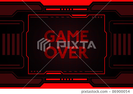 Game over on red abstract futuristic hud... - Stock Illustration ...