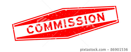 Grunge red commission word hexagon rubber seal... - Stock Illustration ...