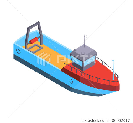 Isometric Boat Vessel Composition-插圖素材 [86902017] - PIXTA圖庫