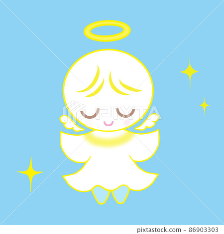 Cute happy angel white - Stock Illustration [86903303] - PIXTA